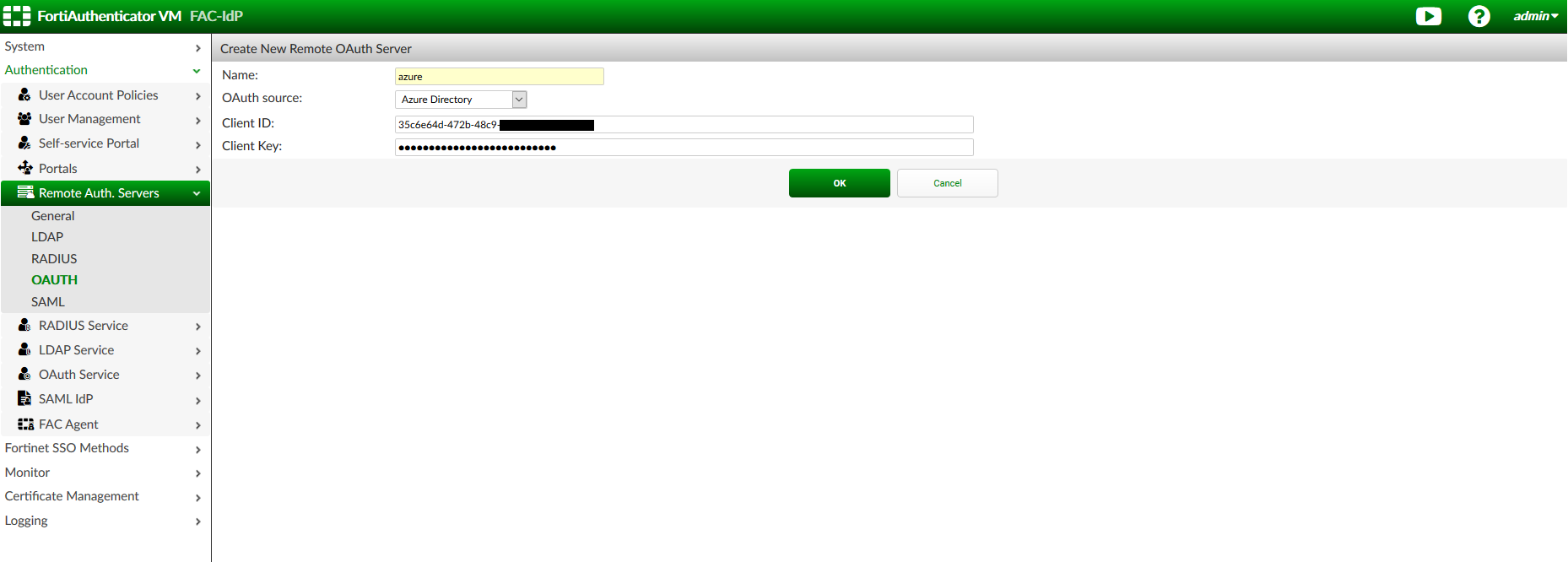Configuring OAuth settings | FortiAuthenticator 6.6.0 | Fortinet ...